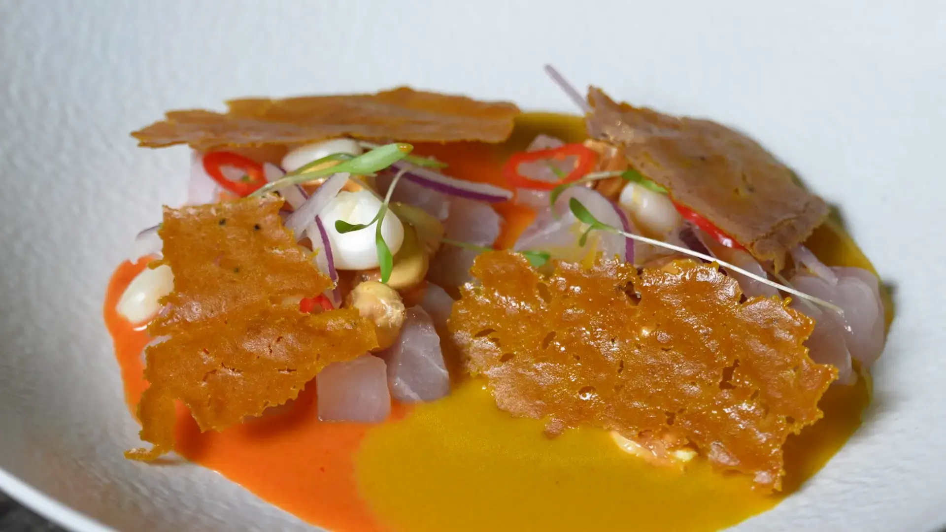 Ceviche dos colores de corvina | Goya Europa